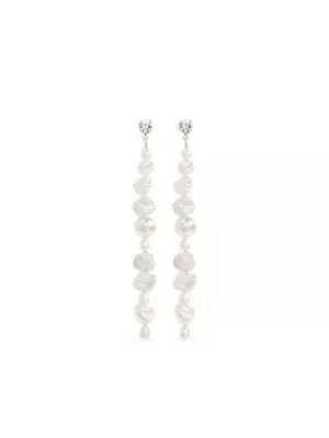 FORTE_FORTE Baroque Pearl Crystal Drop Earrings - White