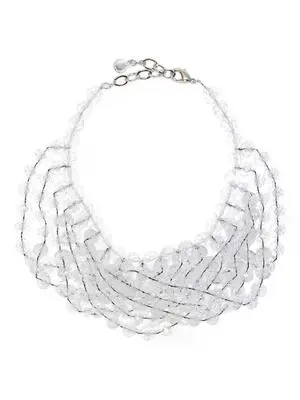 Emporio Armani Faceted Spheres Multistrand Necklace - White