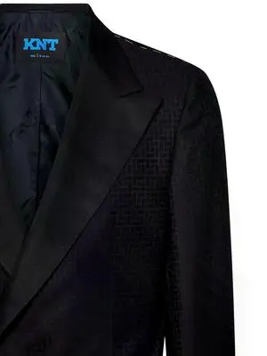 Kiton Peak-lapel Geometric-pattern Blazer