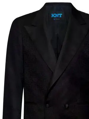 Kiton Peak-lapel Geometric-pattern Blazer