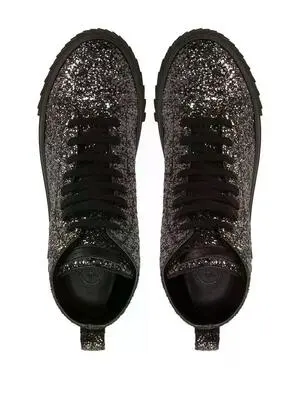 GIUSEPPE ZANOTTI Glitter High-top Sneakers - Silver