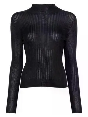 Peserico Ribbed Mock-neck Top