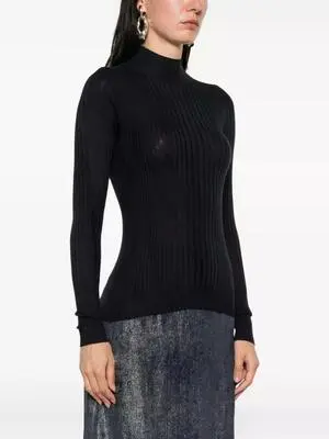 Peserico Ribbed Mock-neck Top