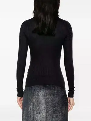 Peserico Ribbed Mock-neck Top