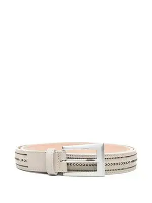 Peserico Perforated Calfskin Belt - Neutrals