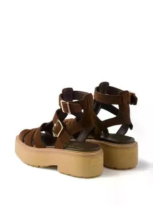 Prada Suede Gladiator Platform Sandals