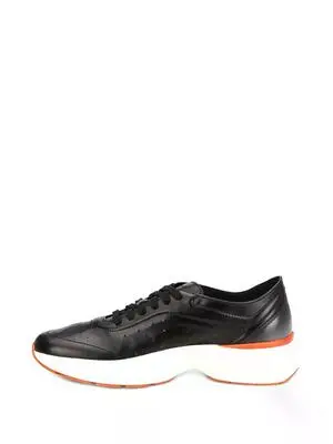 Santoni Perforated Leather Low-top Sneakers