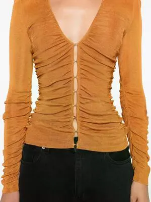 SELF-PORTRAIT V-neck Gathered Top