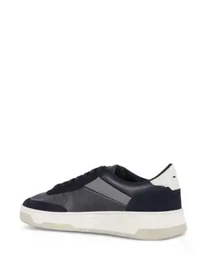 BOSS Leather Panel Sneakers - Black