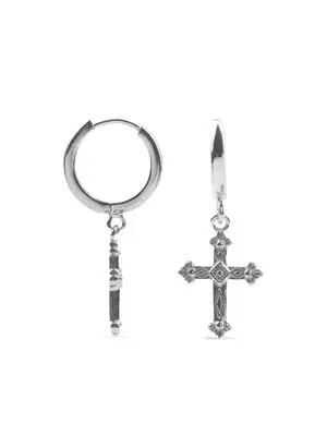 ALL THE LUCK IN THE WORLD Cross-motif Dangle Earrings - Silver