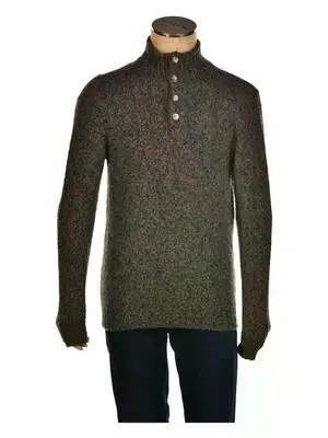 Fedeli High-neck Quarter-button Sweater