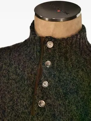 Fedeli High-neck Quarter-button Sweater
