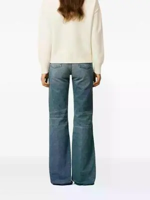 AMI Paris De Coeur Crewneck Wool Sweater - Neutrals