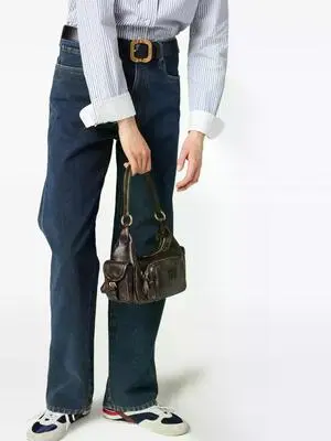 Miu Miu Pocket Lambskin Shoulder Bag - Brown