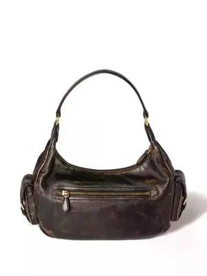 Miu Miu Pocket Lambskin Shoulder Bag - Brown