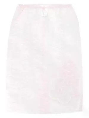 Cecilie Bahnsen Floral-embroidered A-line Skirt - Pink