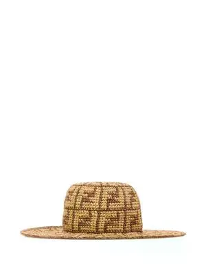 Fendi Ff Motif Wide-brim Hat - Neutrals