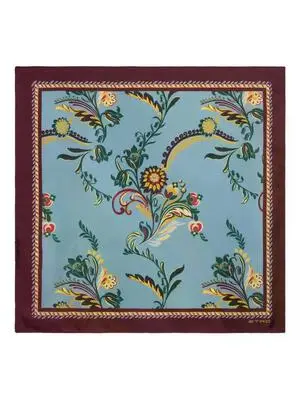 Etro Floral-print Silk Scarf - Blue