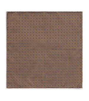 Pal Zileri Silk Jacquard Pocket Square - Brown