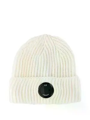 C.P. COMPANY Lens-detail Beanie - White