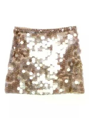 P.a.r.o.s.h Sequin-embellished Mini Skirt - Neutrals