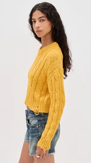 Denimist Boxy Cable Knit Sweater