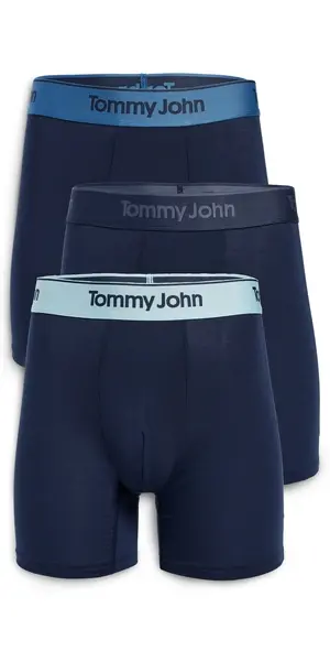 Tommy John Second Skin 6 Boxer Briefs 3 Pack - Dress Blues/high Tide/blue El