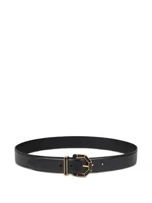 Etro Geometric Buckle Leather Belt - Black