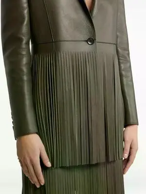 Etro Pleated Fringe Leather Jacket