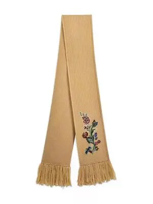 Etro Paisley-embroidered Fringed Scarf - Yellow