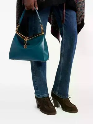 Etro Vela Leather Tote Bag - Blue