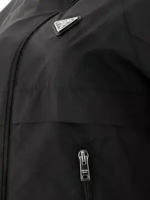 Prada Cropped Re-nylon Rain Jacket With Enameled Triangle Logo