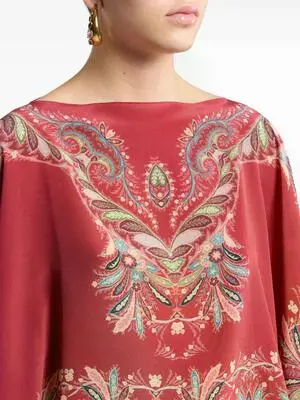 Etro Paisley-print Asymmetric Blouse - Red