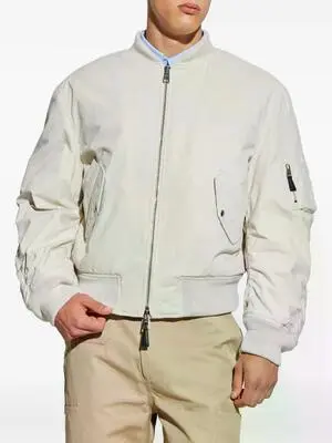 Givenchy Embroidered-logo Bomber Jacket - Neutrals