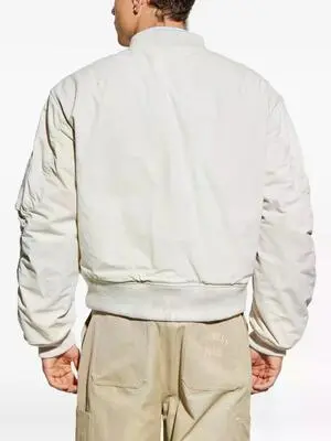 Givenchy Embroidered-logo Bomber Jacket - Neutrals