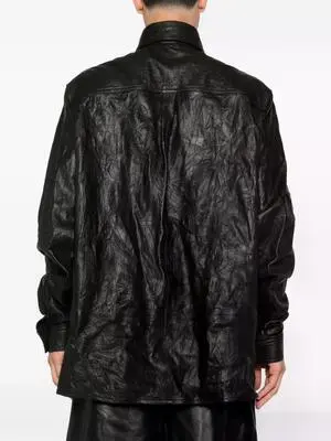 LỰU ĐẠN Crumpled Leather Shirt