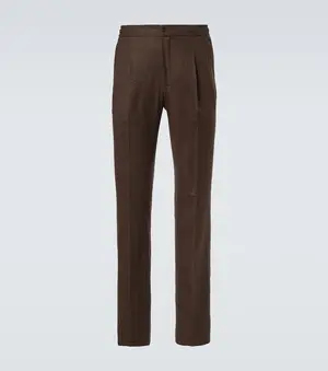Rubinacci Virgin Wool Flannel Tapered Pants