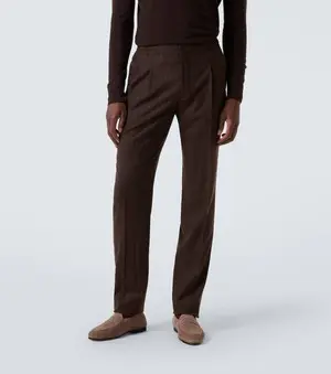Rubinacci Virgin Wool Flannel Tapered Pants