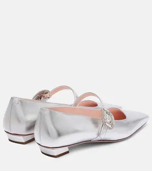 ROGER VIVIER Belle Vivier 25 Metallic Leather Ballet Flats