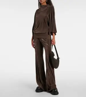 Rick Owens Draped Crêpe Top - Brown