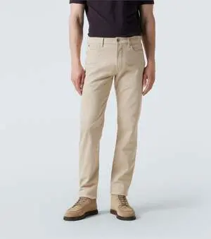 Loro Piana Cotton Straight-leg Trousers - Beige