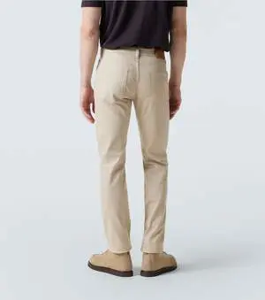 Loro Piana Cotton Straight-leg Trousers - Beige