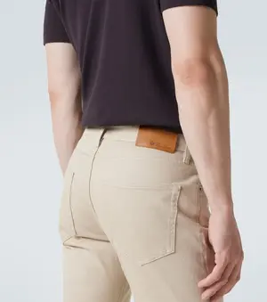 Loro Piana Cotton Straight-leg Trousers - Beige