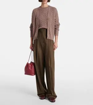 Loro Piana Treccia Cable-knit Cashmere Cardigan