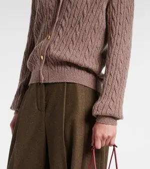 Loro Piana Treccia Cable-knit Cashmere Cardigan