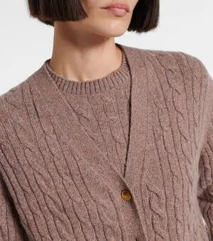 Loro Piana Treccia Cable-knit Cashmere Cardigan