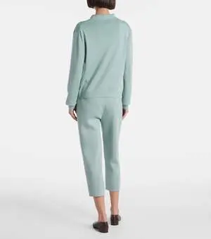 Loro Piana Silk And Cotton Polo Sweater - Blue