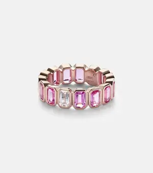 Shay Jewelry 18kt Rose Gold Ring With Sapphires And Diamond - Pink
