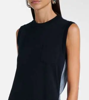 Sacai Cotton Jersey Minidress - Blue