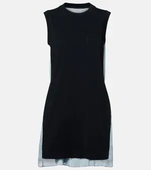 Sacai Cotton Jersey Minidress - Blue